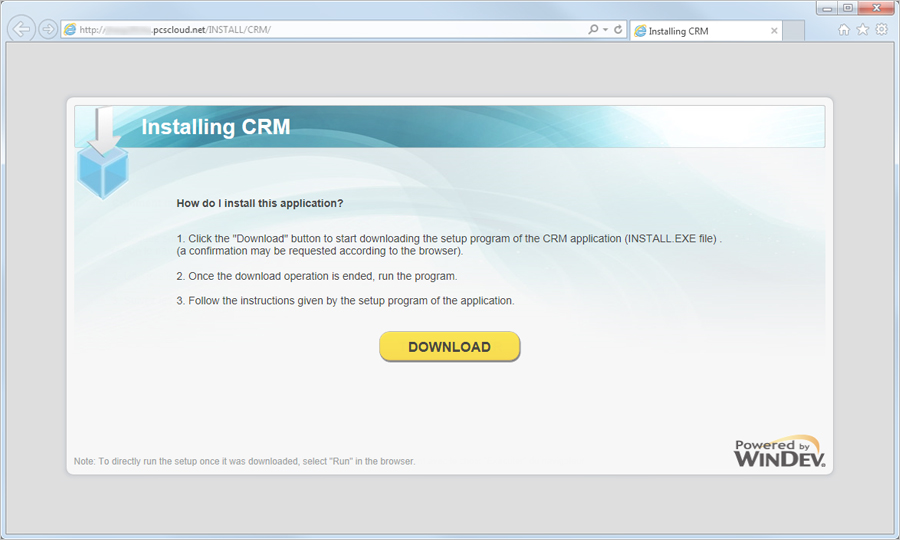 PCSCloud - Deploying the setup of a WINDEV application